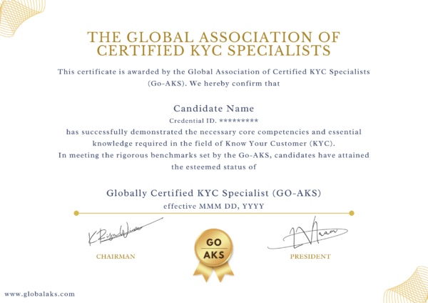 Globally Certified KYC Specialist (GO-AKS) - GO-AKS